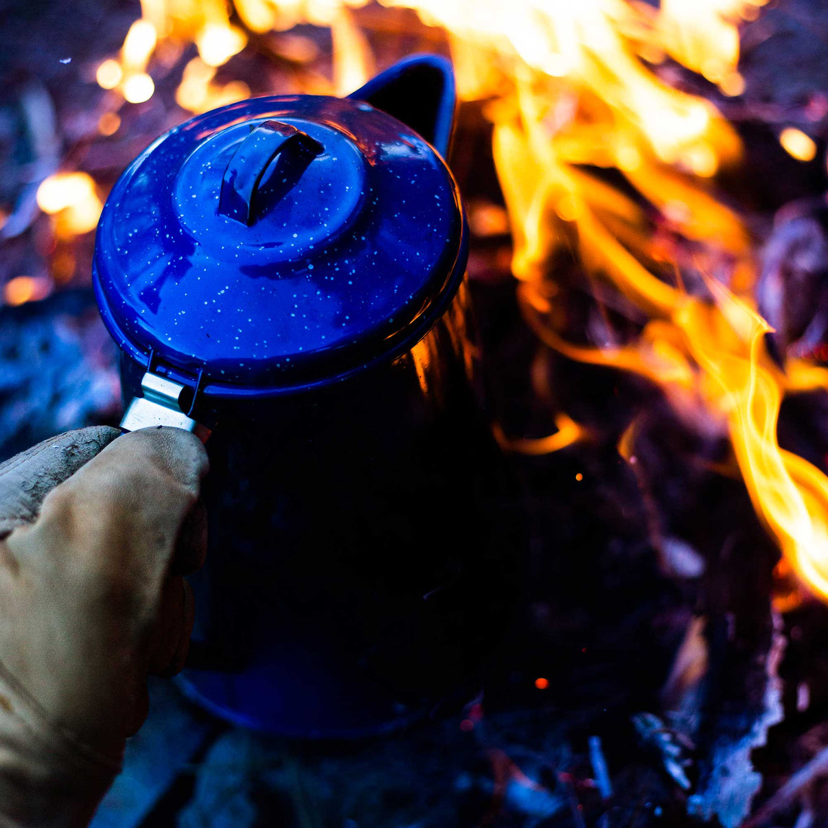 Blue Camping Enamelware Coffee Pot | GSI Outdoors