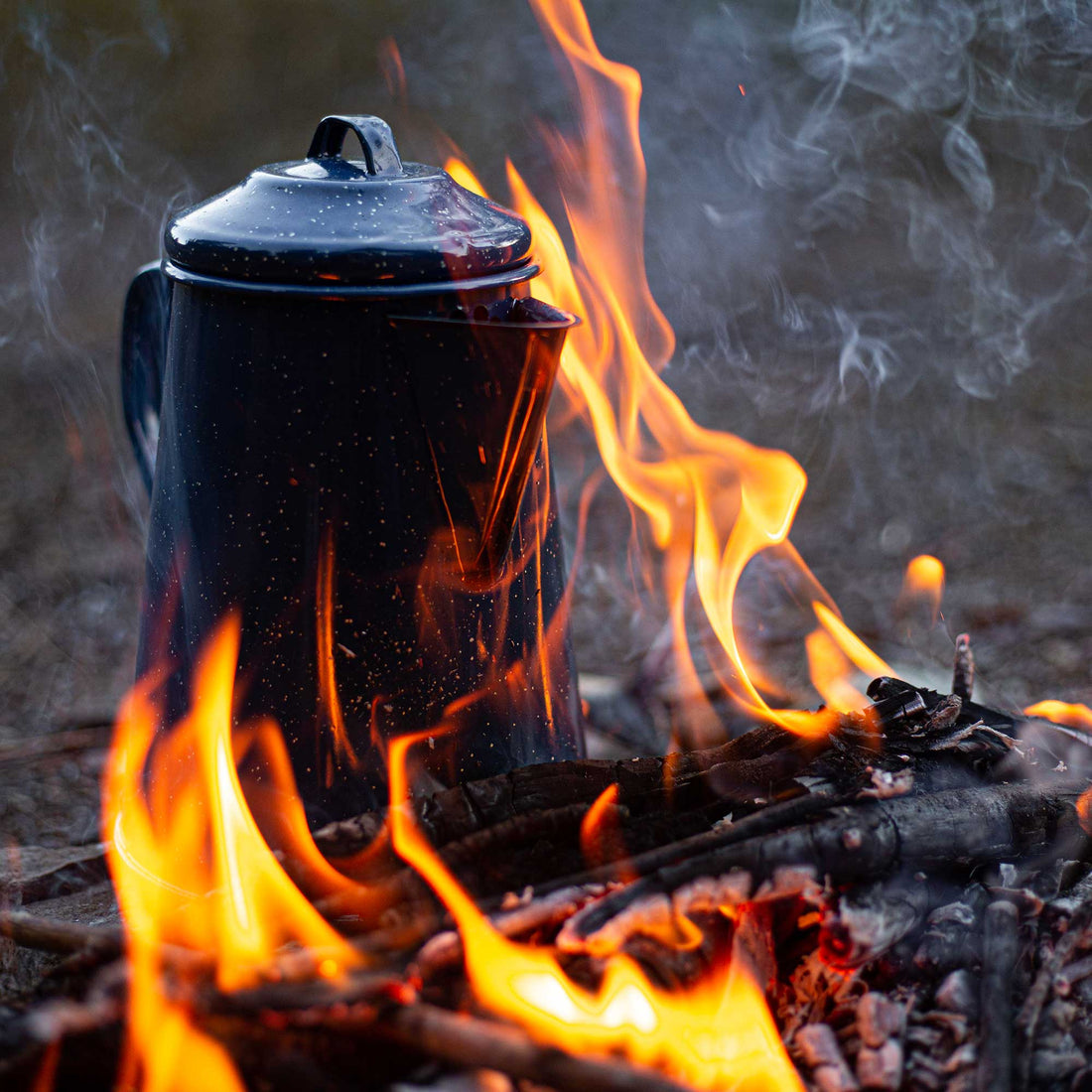 Blue Camping Enamelware Coffee Pot | GSI Outdoors